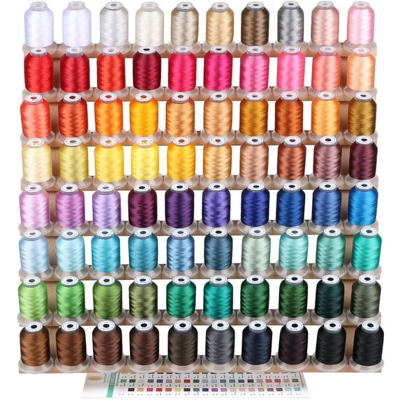 80 Spools Polyester Embroidery Machine Thread 500M - Colors Compatible ...