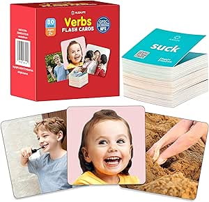 80 Verb Flash Cards| Action Cards for Speech Therapy | Video Supported ...