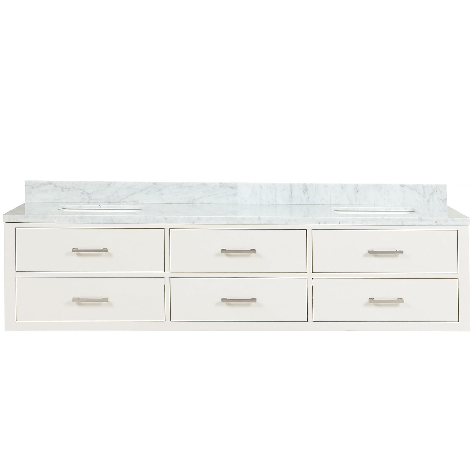 80" W X 22" D White Double Bath Vanity With Marble Top - Solid Wood ...