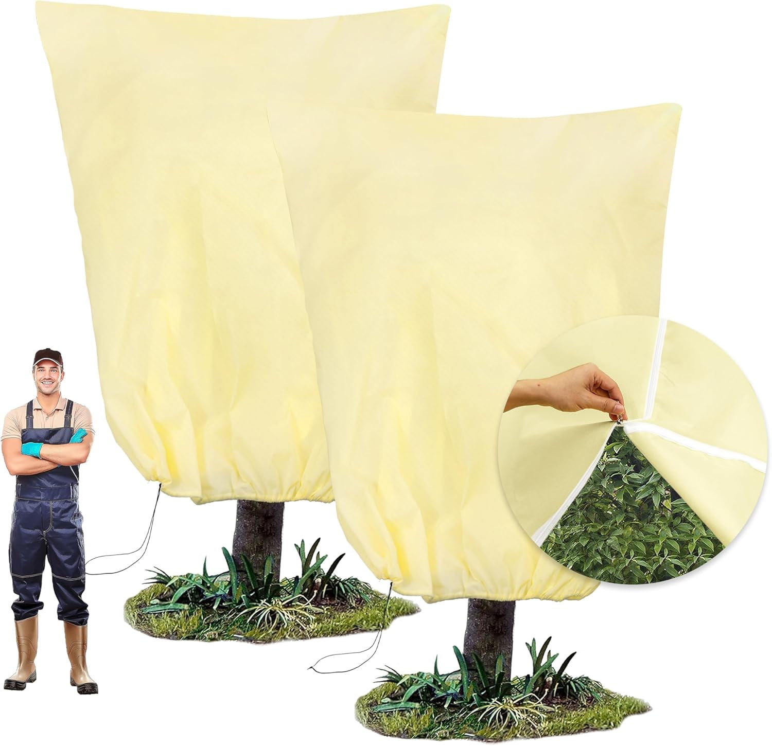 80”(W) x95”(H) Plant Covers Freeze Protection, 2.8oz/yd²Heavy-Duty Tree ...