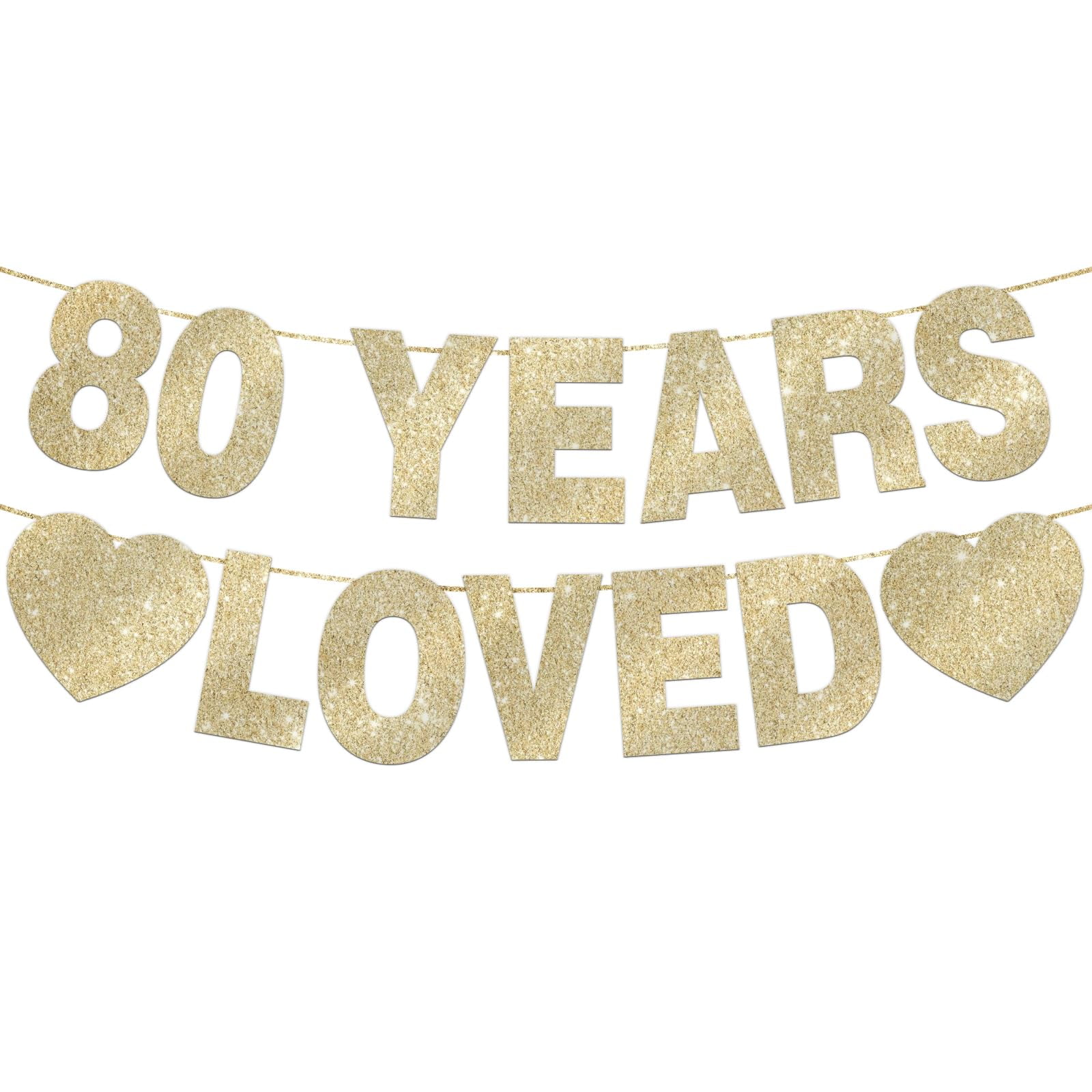 80 Years Loved Banner for 80th SMRBirthday Decorations for Men Women ...