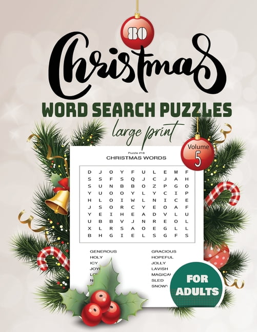 80 christmas word search puzzle for adults Large print Volume 5 ...