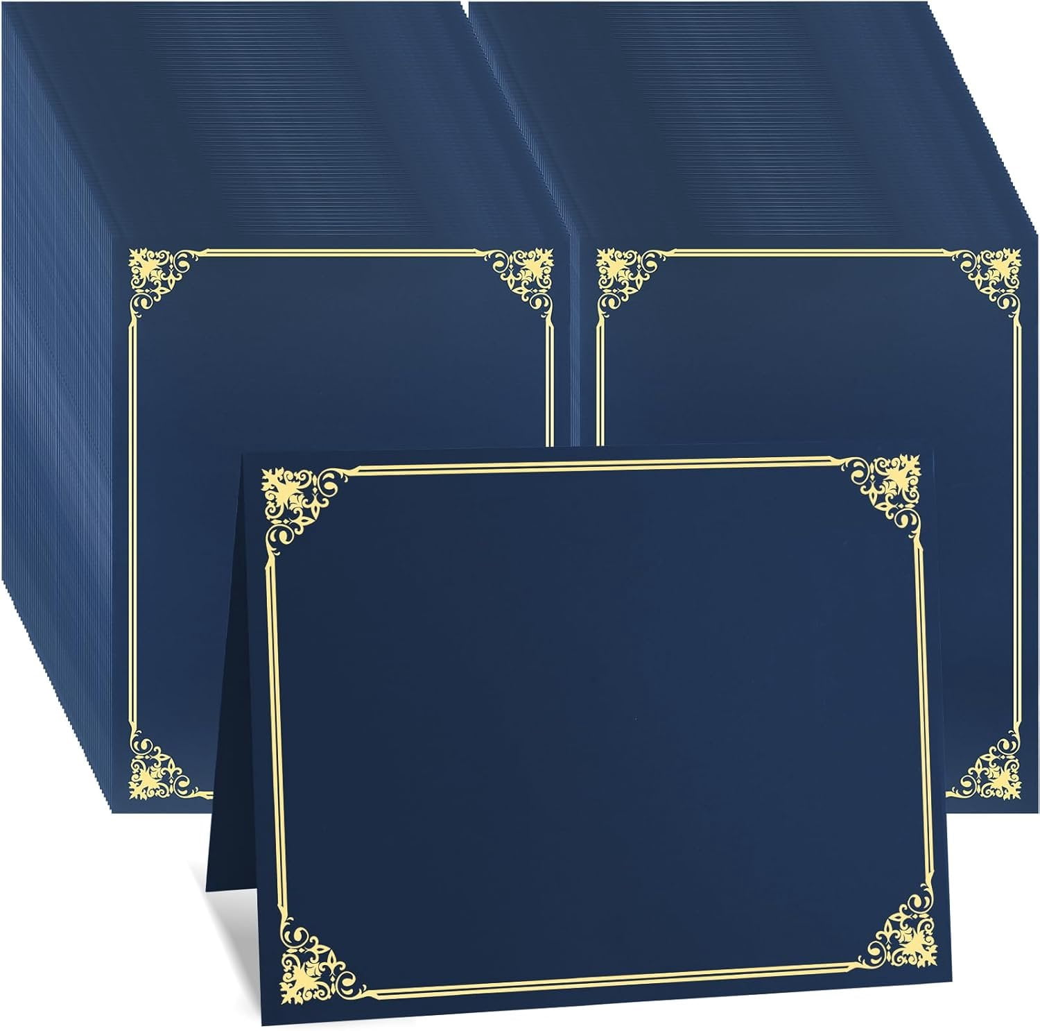 80 count Certificate Holders Bulk, Navy Blue Diploma Covers Foil Border ...