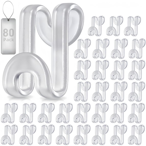 80 count Clothes Hanger Connector Hooks, Plastic Space Saving Heavy ...