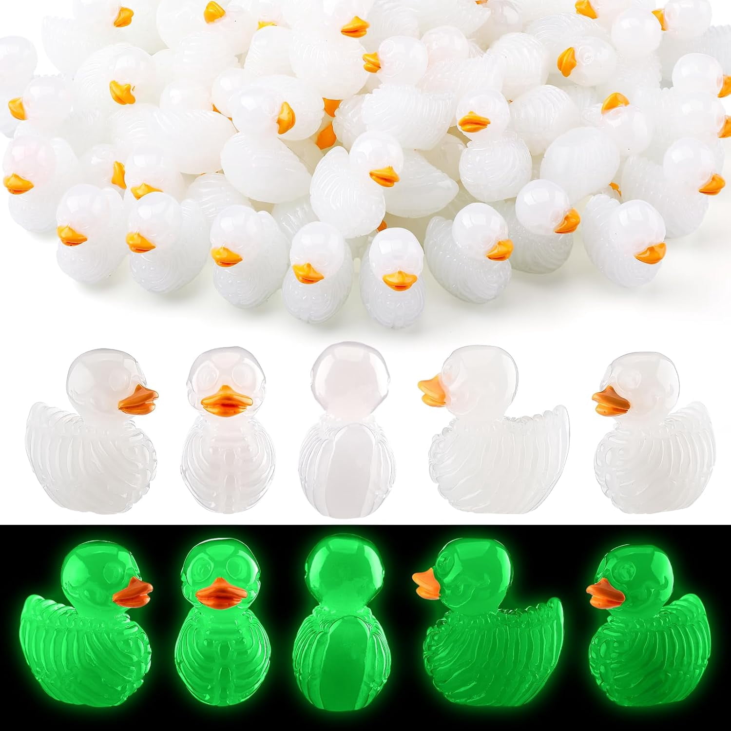 80 count Luminous Halloween Mini Skeleton Duck Spooky Skeleton Duck ...
