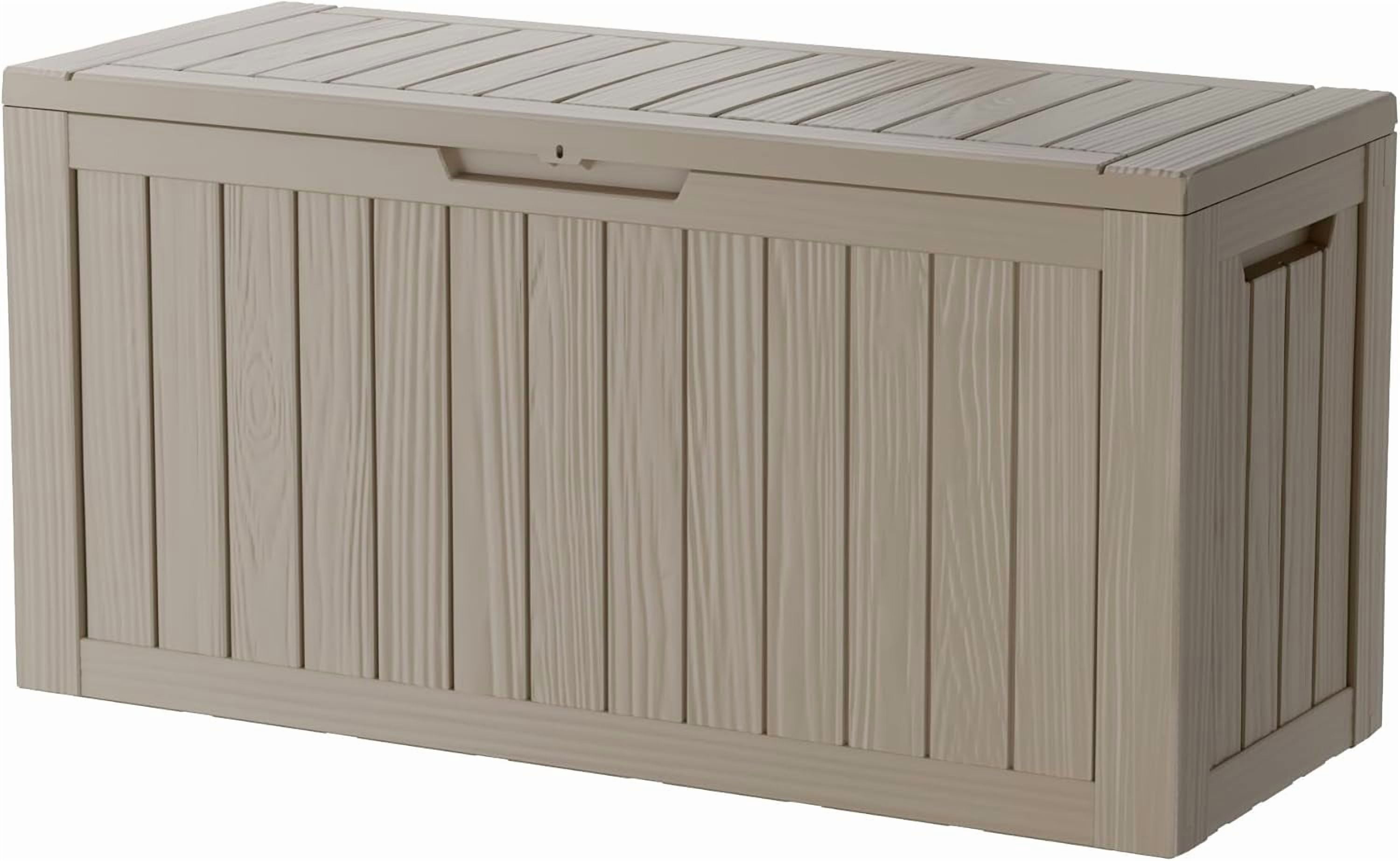 80 gallon lockable outdoor storage box, waterproof & uv-resistant resin ...
