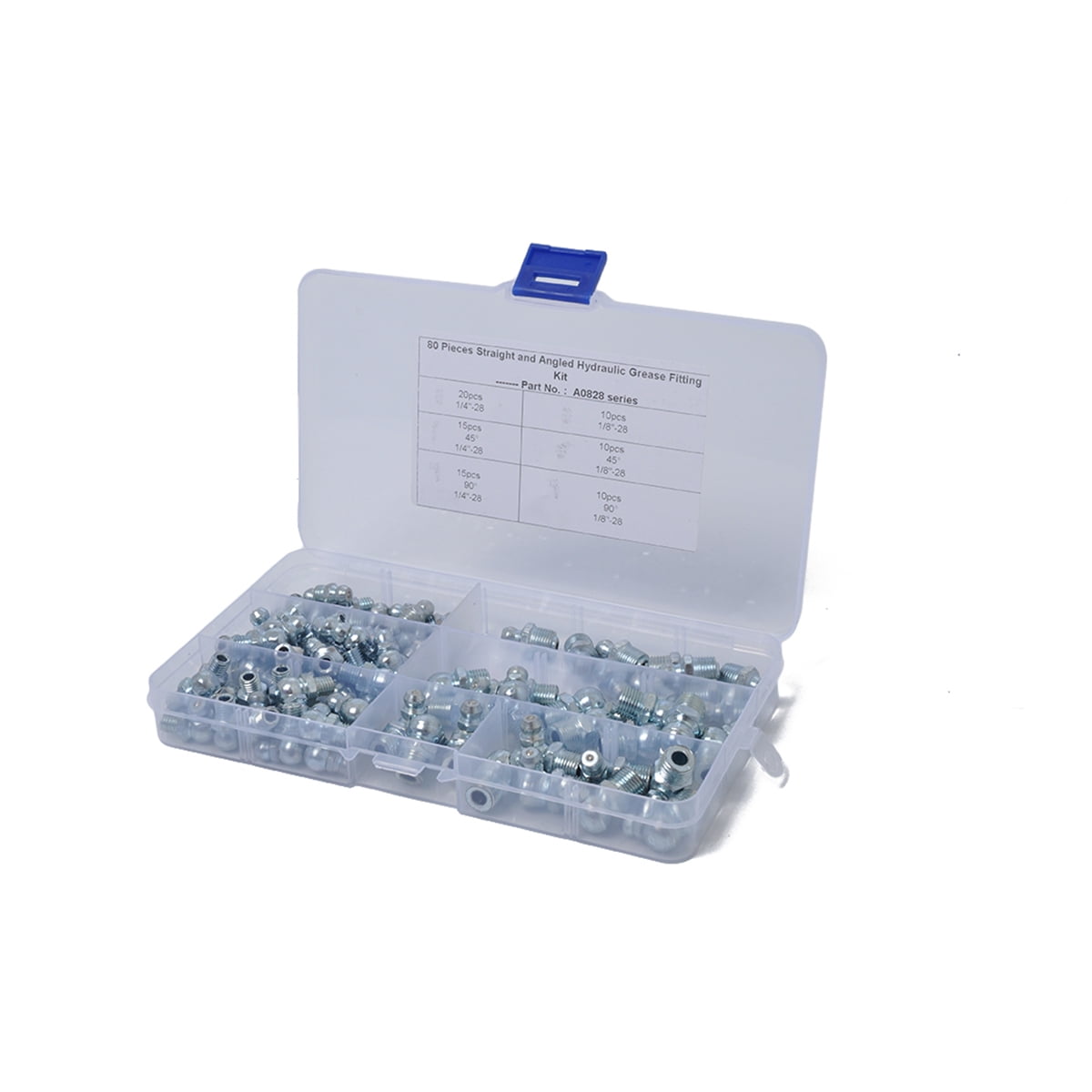 80 in 1 Replacement Grease Fitting Assortment Set (Silver) - Walmart.com