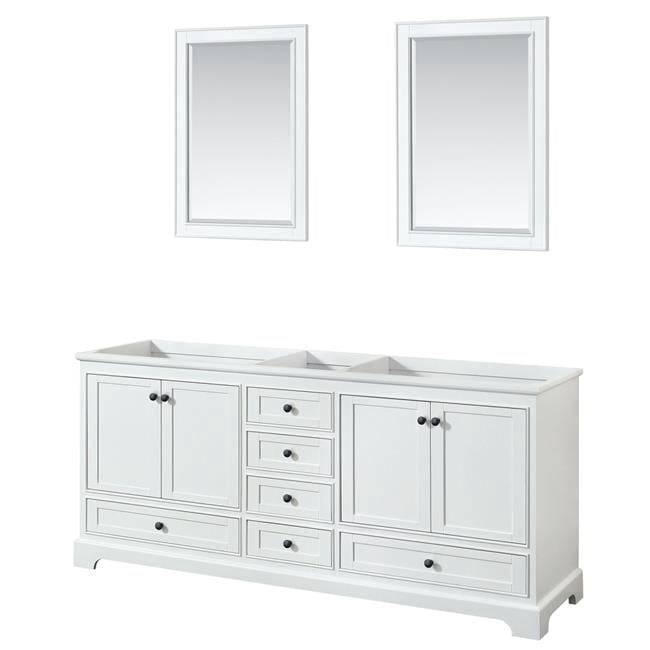 80 in. Deborah White Double Bathroom Vanity without Countertop & Sinks ...