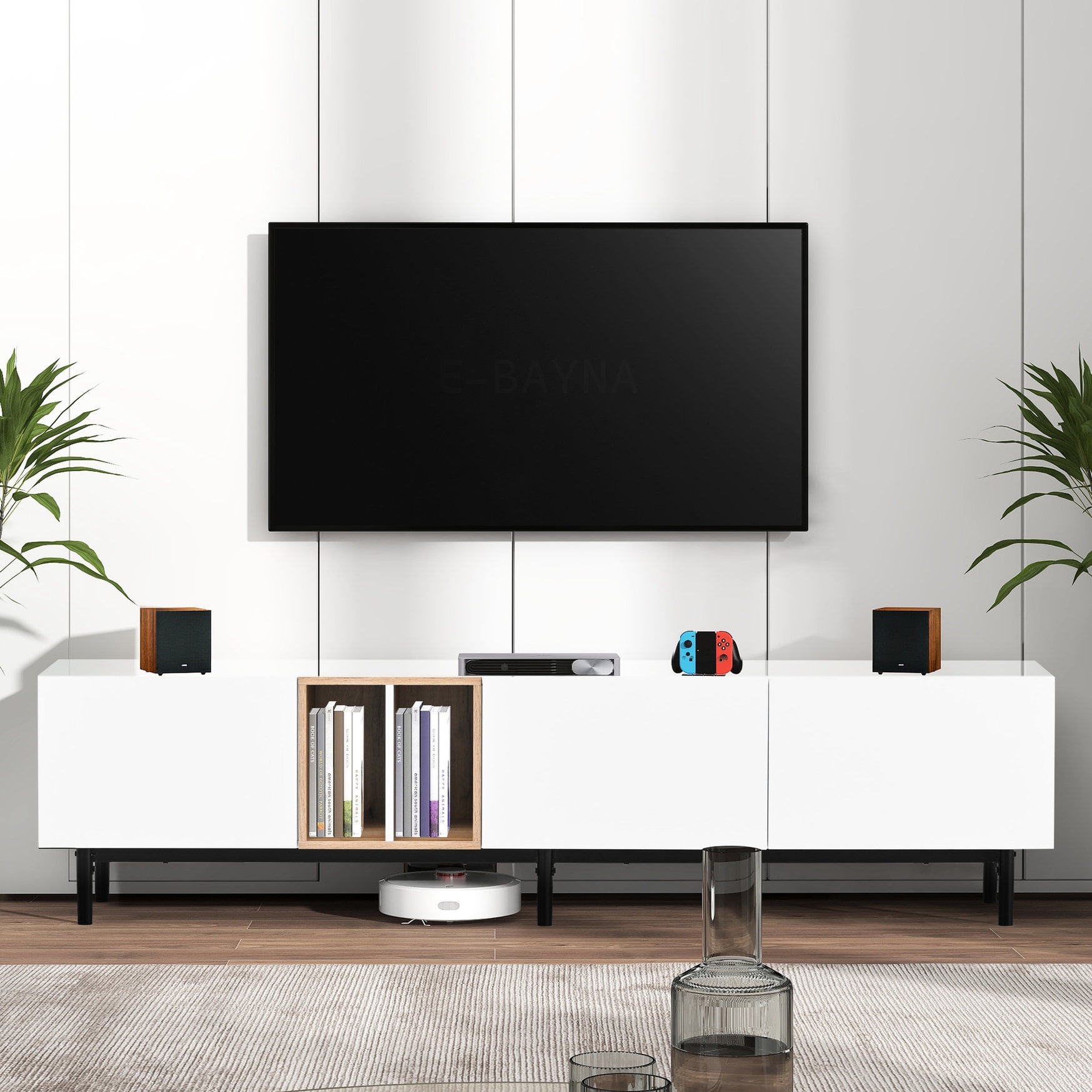 80-inch TV Fit, Simple Design - Minimalist TV Stand for Modern Homes ...