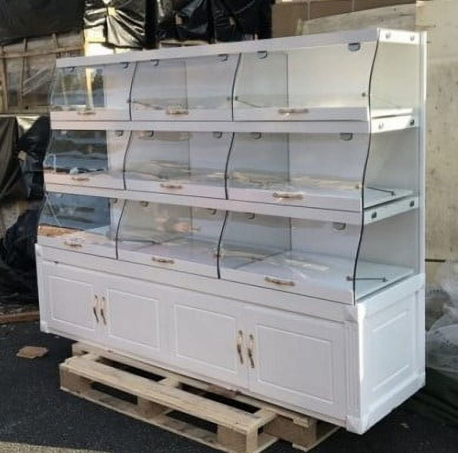 80 ins Dry Bakery SHOW CASE Federal Donuts Pastry Display Curved Glass Unrefrigerated LED ...