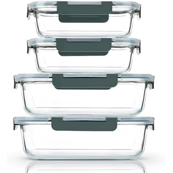 [80 oz & 36 oz Extra Large Glass Food Storage/Baking Containers Set ...