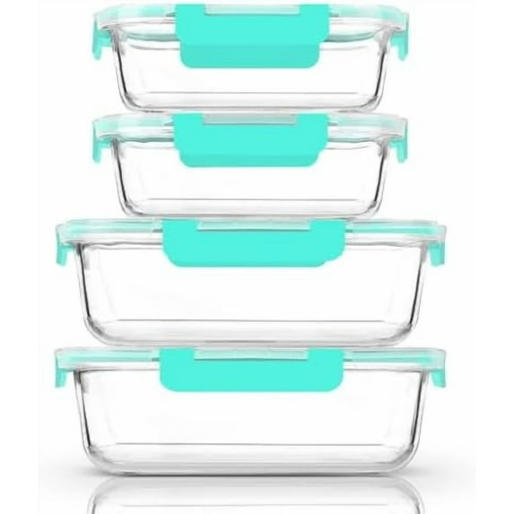 [80 oz & 36 oz]Extra Large Glass Food Storage/Baking Containers Set ...