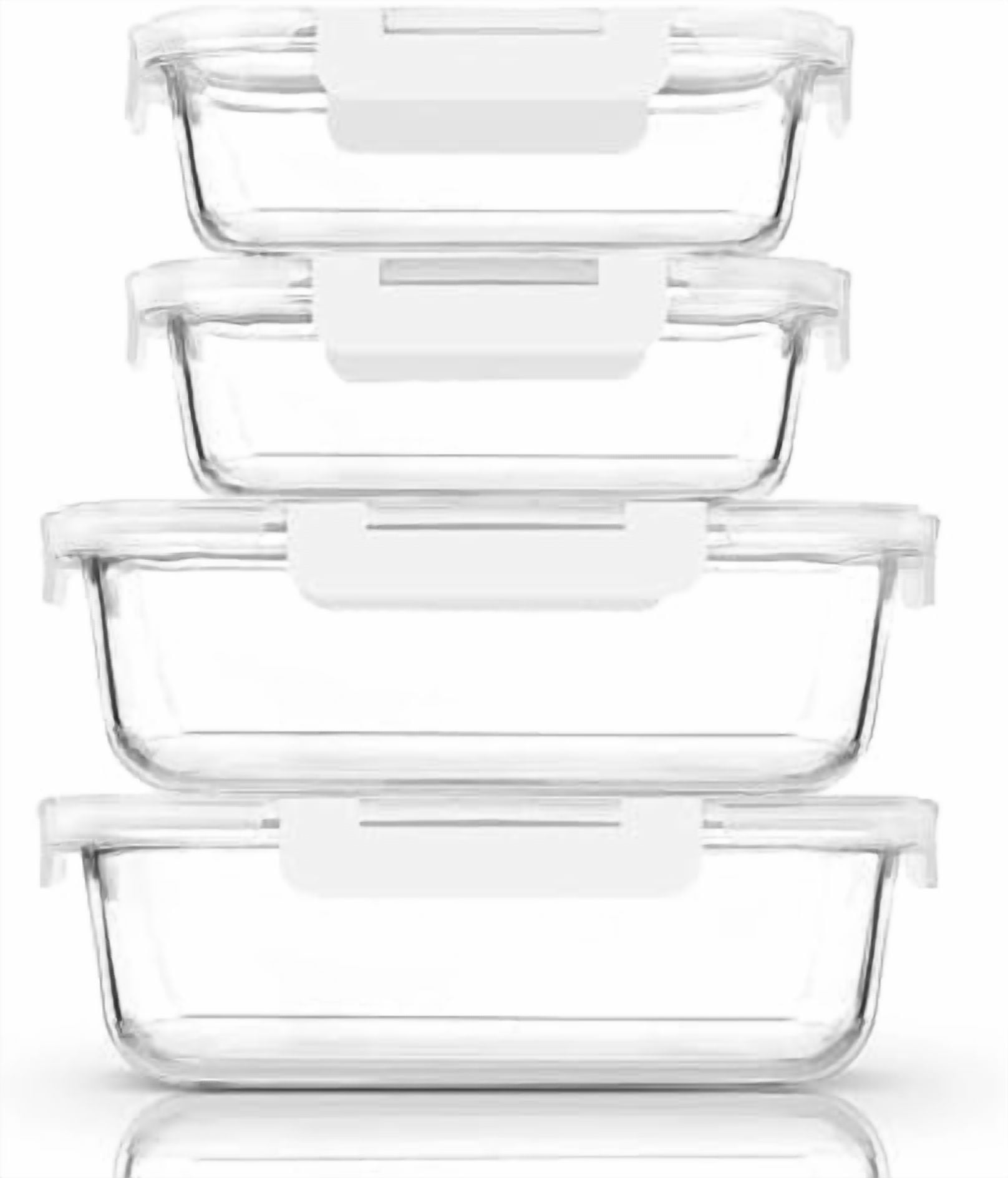 [80 oz & 36 oz]Extra Large Glass Food Storage/Baking Containers Set ...