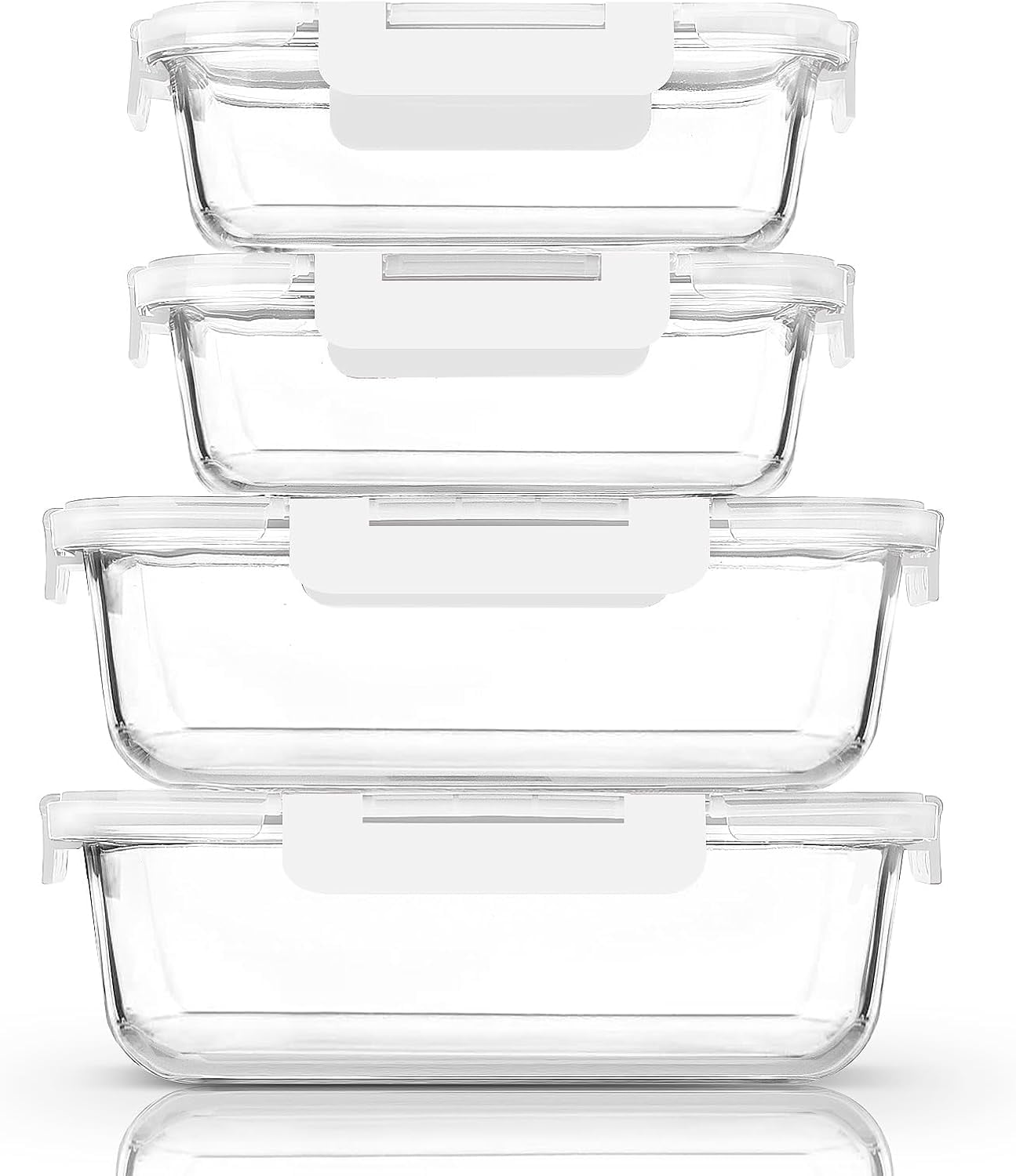 [80 oz & 36 oz]Extra Large Glass Food Storage/Baking Containers Set ...