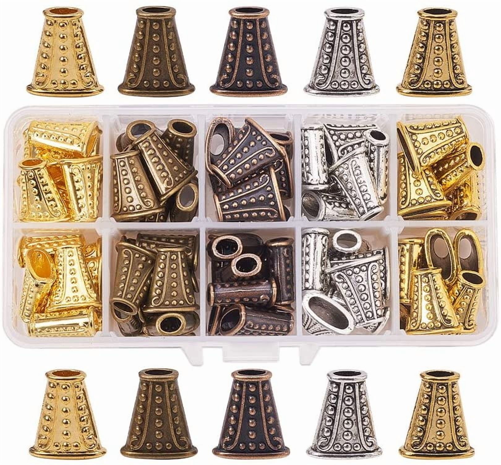 80 pcs Antique Silver Plated Alloy Bead Cones End Beads Caps for ...