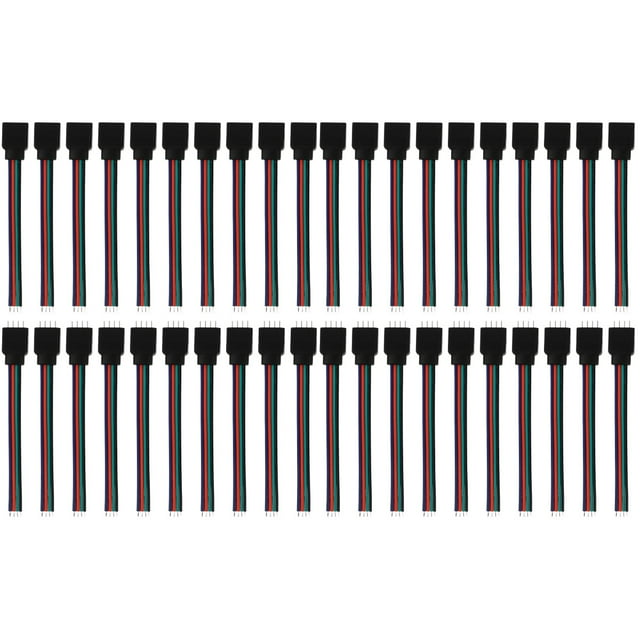 80 pcs Male and Female RGB Connector Wire Cable 4 Pin Plugs Light Strip ...