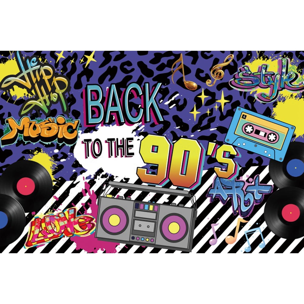80's 90's Birthday Backdrop Hip Hop 80s Party r Back to 70s Photo ...
