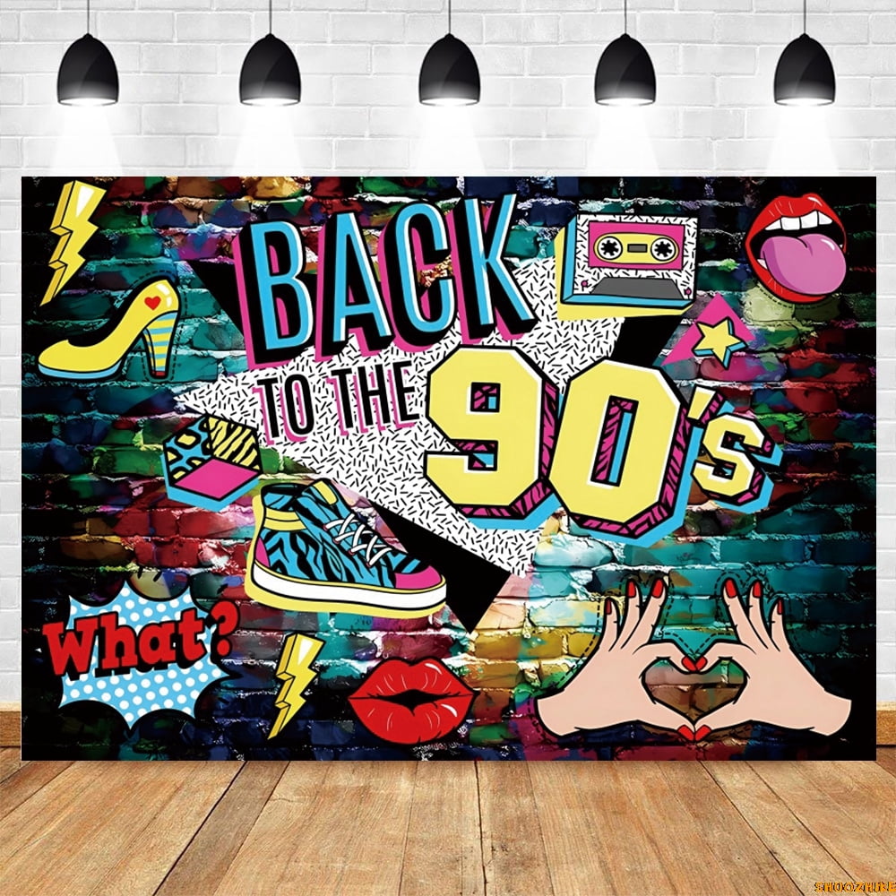 80's 90's Music Hip Hop Disco Photography Backdrop Graffiti Neon Glow ...