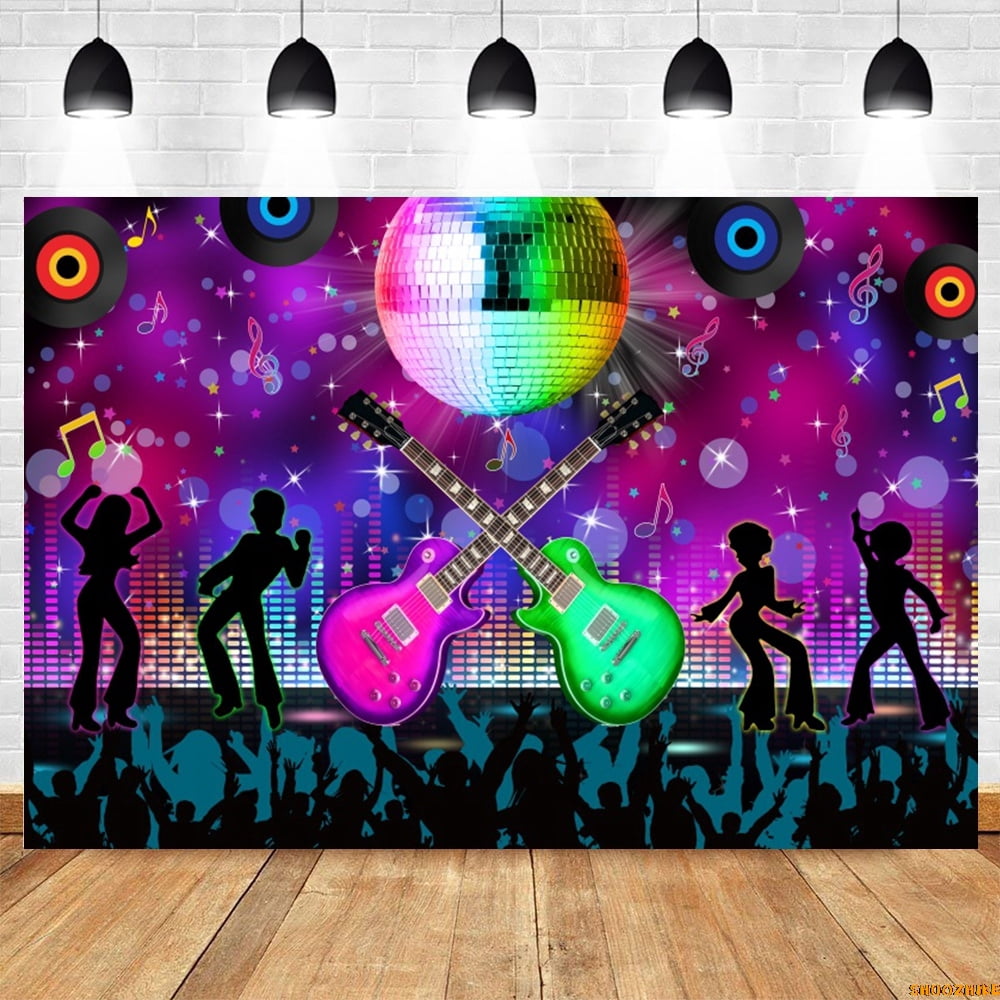 80's 90's Music Hip Hop Disco Photography Backdrop Graffiti Neon Glow ...