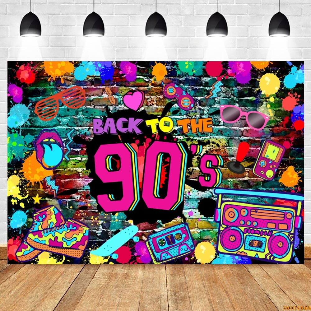 80's 90's Music Hip Hop Disco Photography Backdrop Graffiti Neon Glow ...