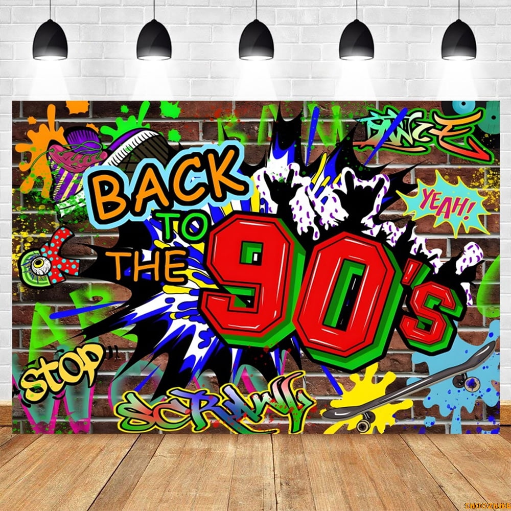 80's 90's Music Hip Hop Disco Photography Backdrop Graffiti Neon Glow ...