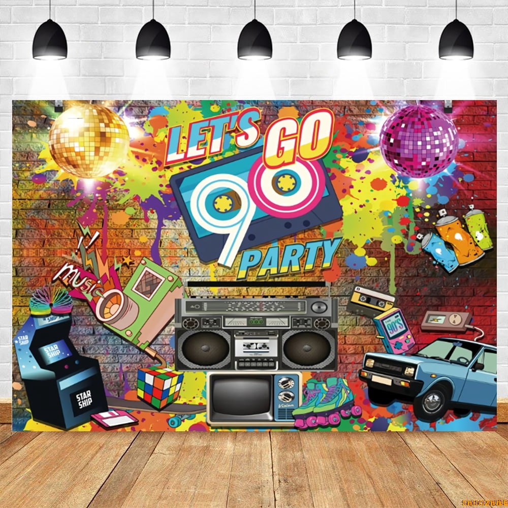 80's 90's Music Hip Hop Disco Photography Backdrop Graffiti Neon Glow ...