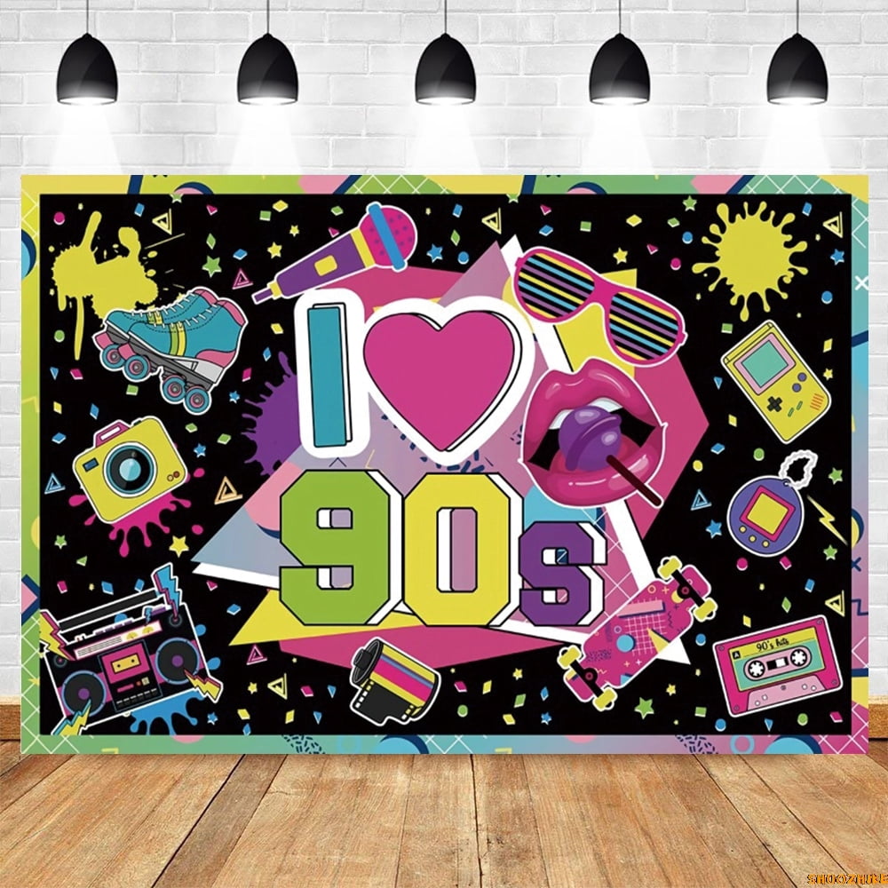 80's 90's Music Hip Hop Disco Photography Backdrop Graffiti Neon Glow ...