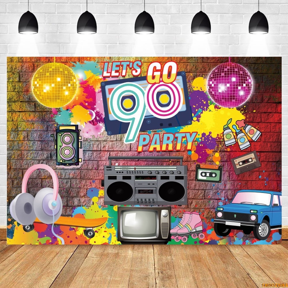 80's 90's Music Hip Hop Disco Photography Backdrop Graffiti Neon Glow ...