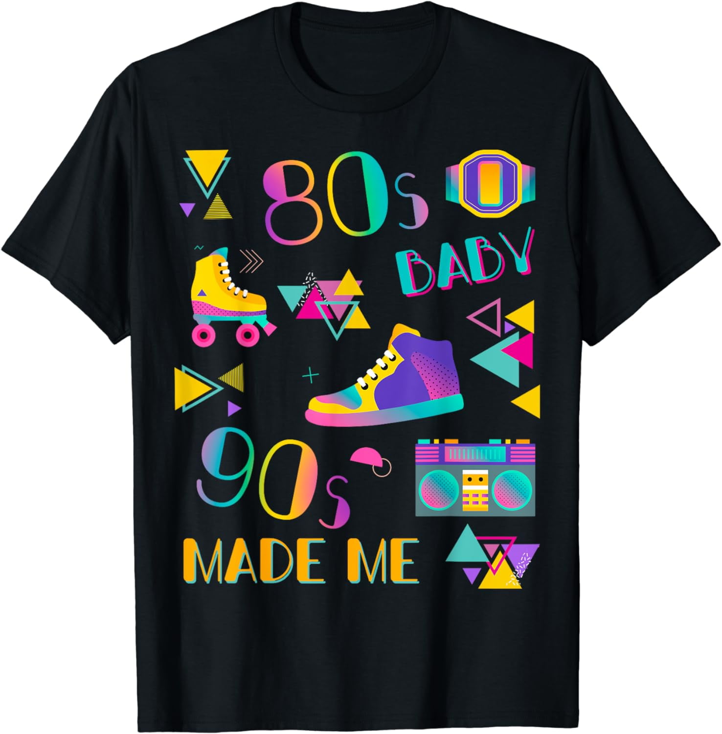 80's Baby 90's Made Me Retro 1980s 1990s Halloween Party T-Shirt - Walmart.com