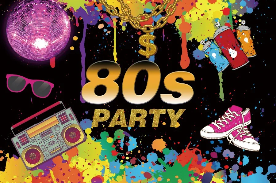 80‘s Backdrop I Love The 80s Hop 1980 Adult Birthday Party Photography ...