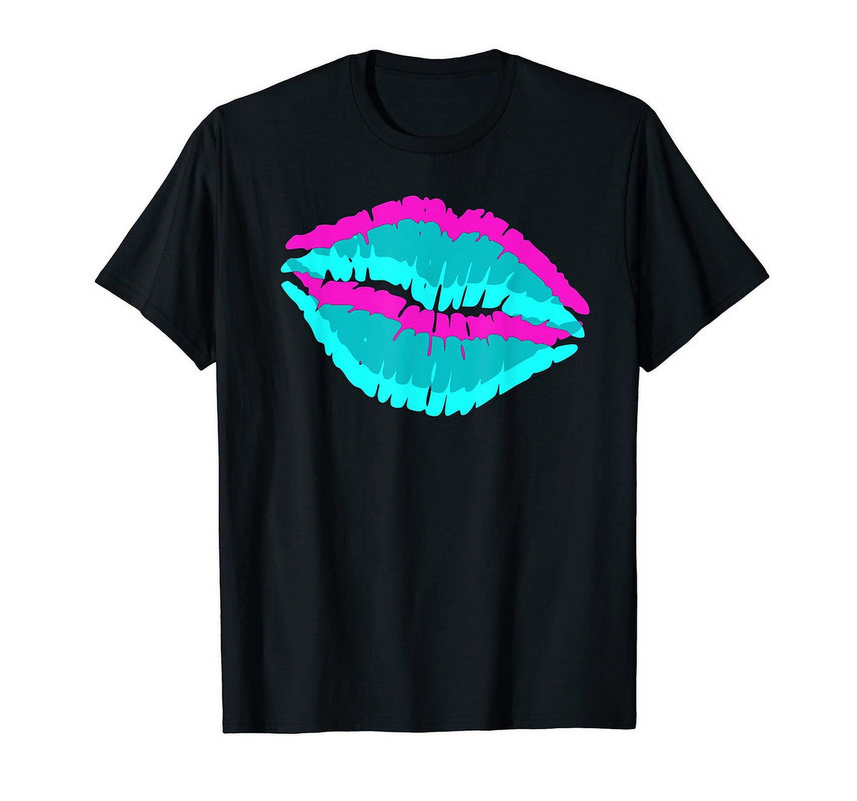80's Lips Shirt | Bright Pop Culture 1980's Lovers Gift - Walmart.com
