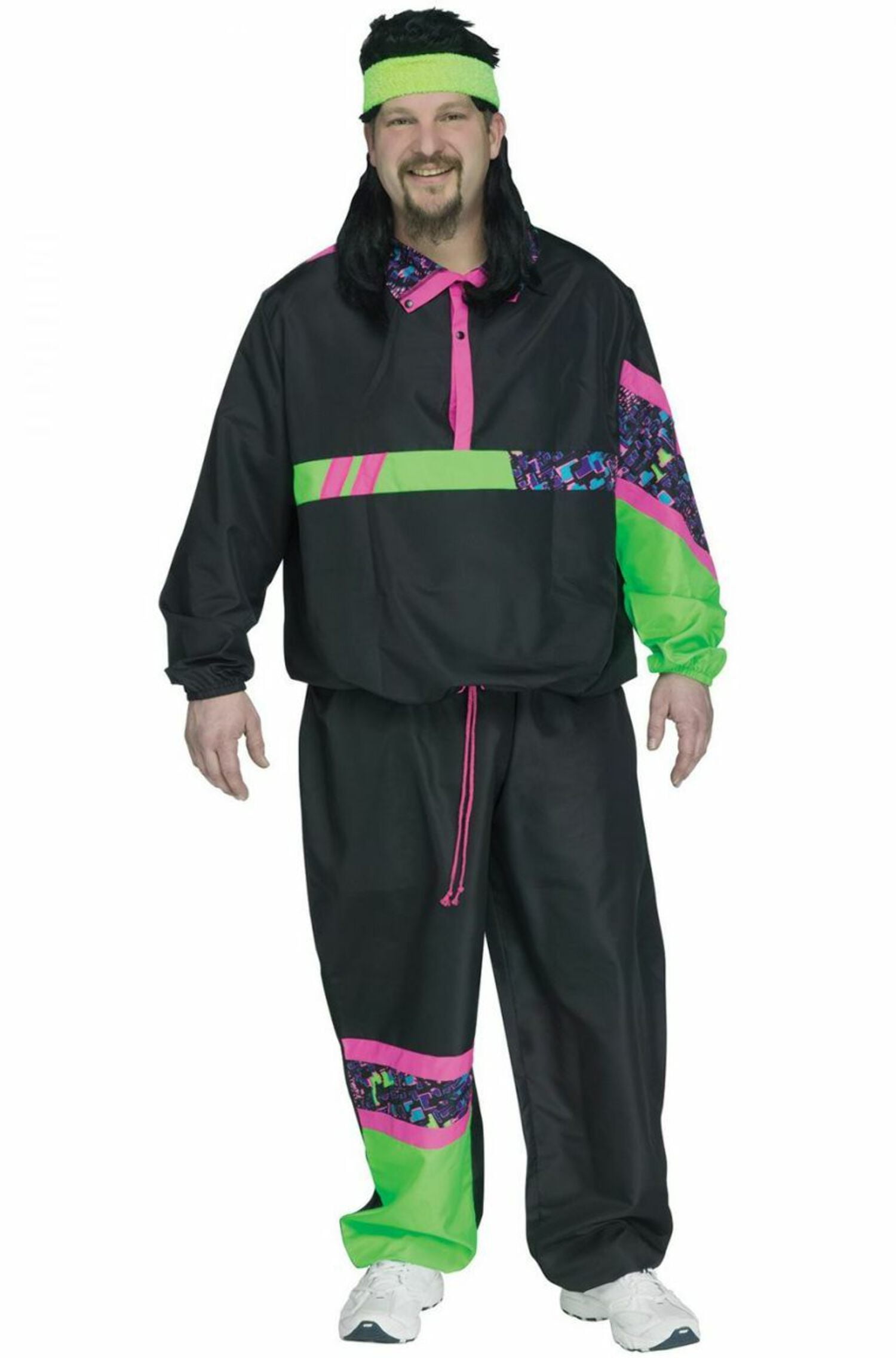 Men's 80's Retro Halloween Track Suit Adult Costume for Hip Hop Dance ...