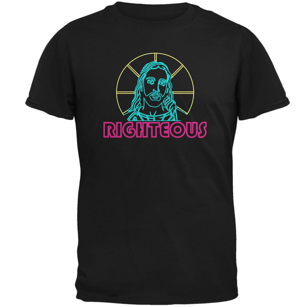 80's Neon Righteous Jesus Christ Religion Mens T Shirt Black 5X-LG ...