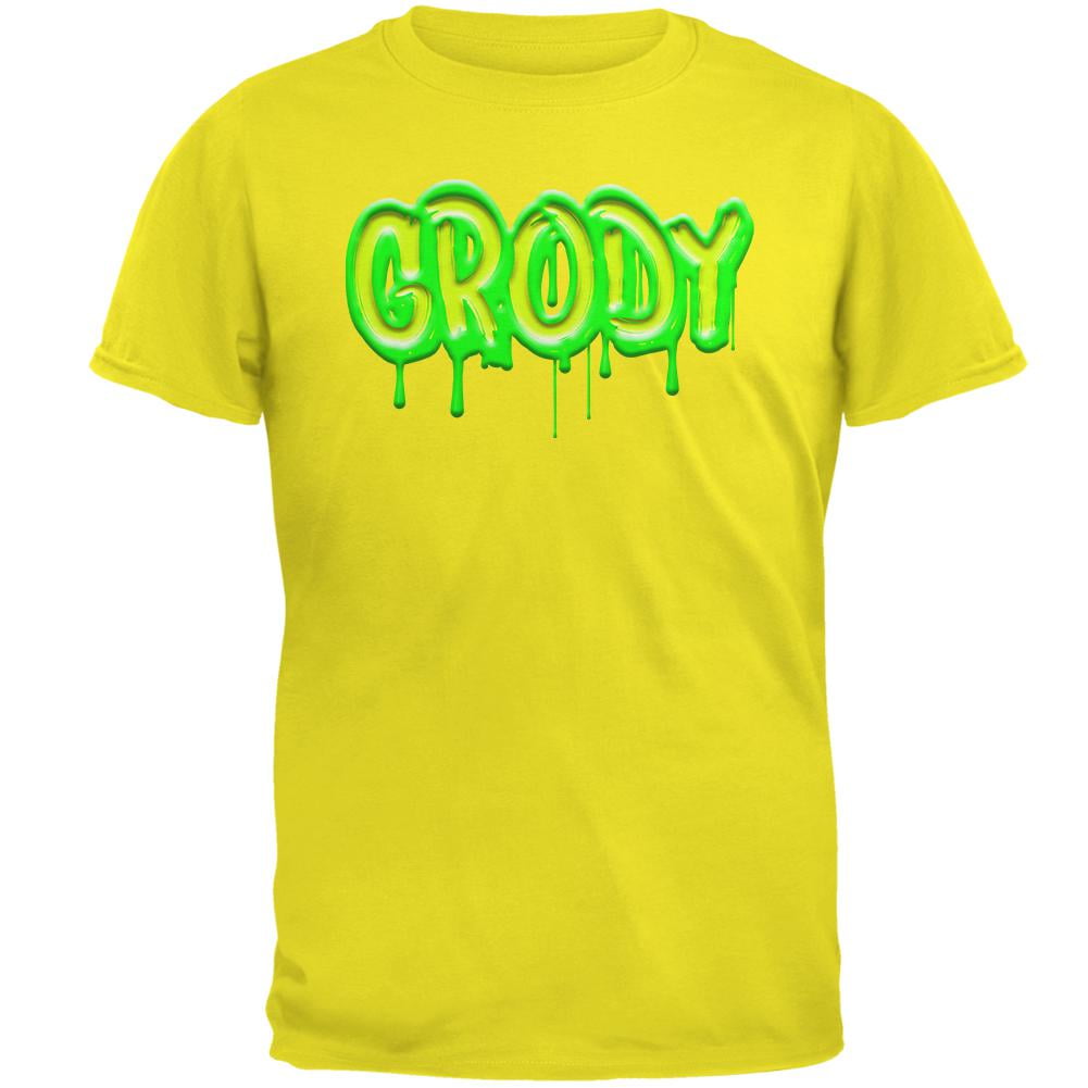 80's Retro Flashback Grody Slime Mens T Shirt Bright Yellow LG ...