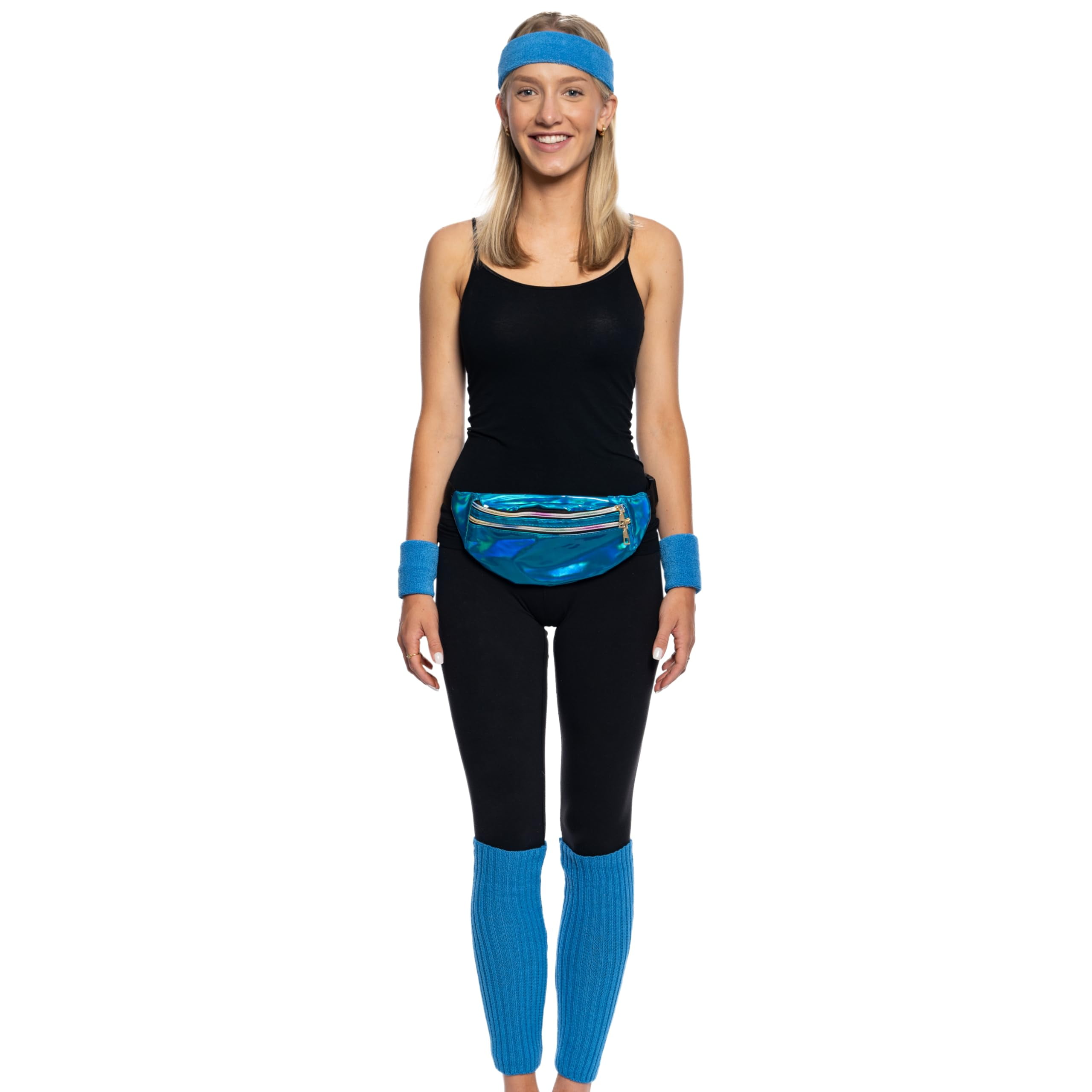 80's Women Neon Leg Warmers Set with Fanny Pack Headband Wristbands ...