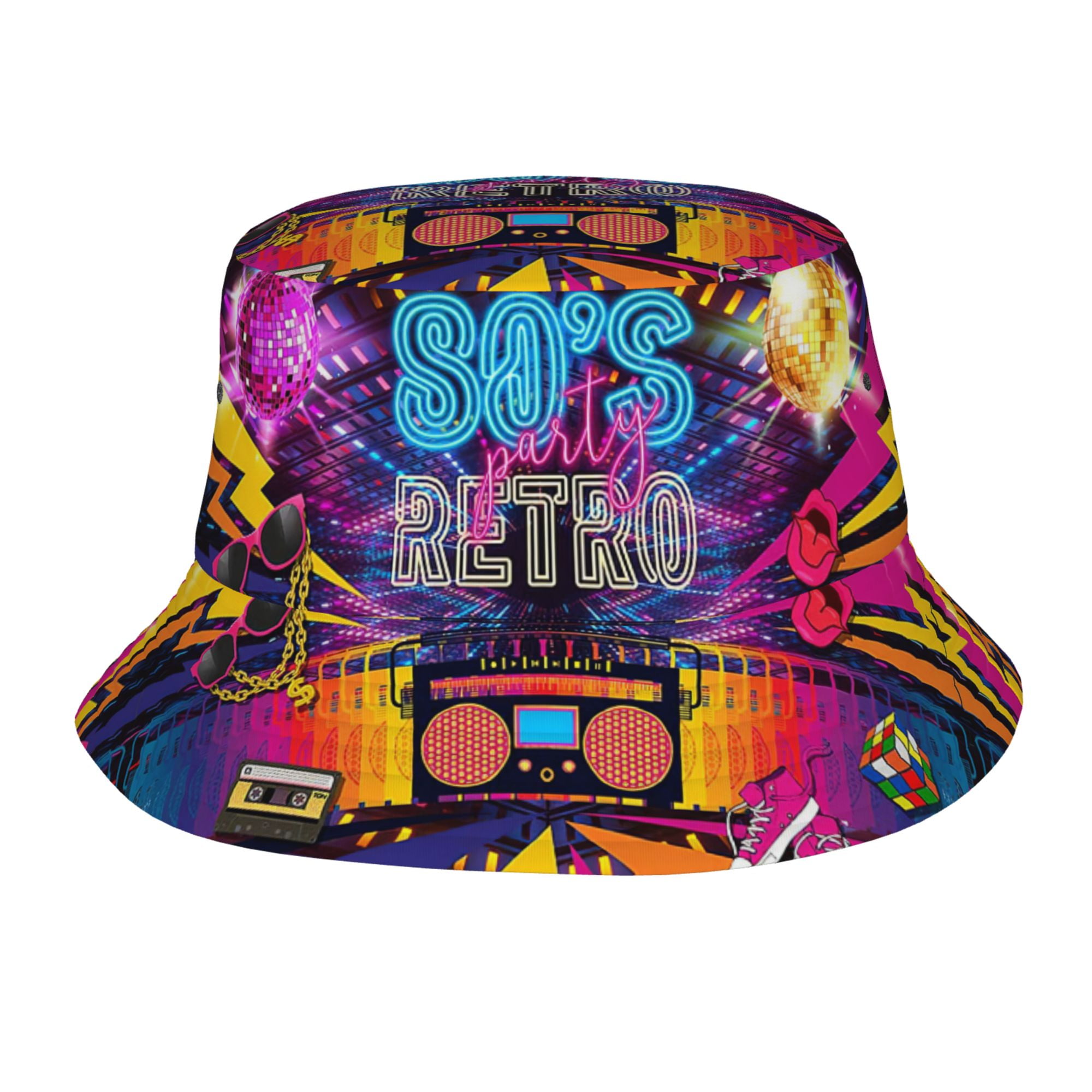 80's retro Bucket Hat Foldable Fisherman Outdoor Summer Camping Travel ...