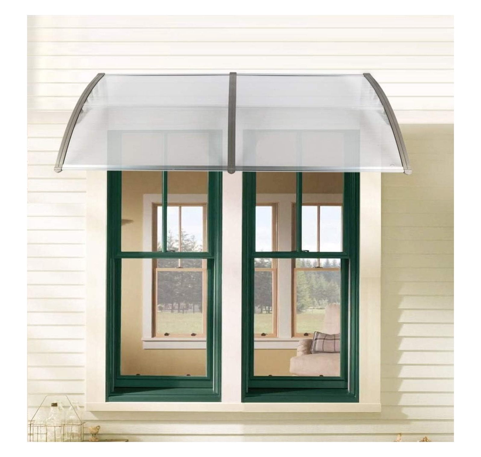 80" x 40" Window Door Awning Canopy, Polycarbonate Entry Door Outdoor ...