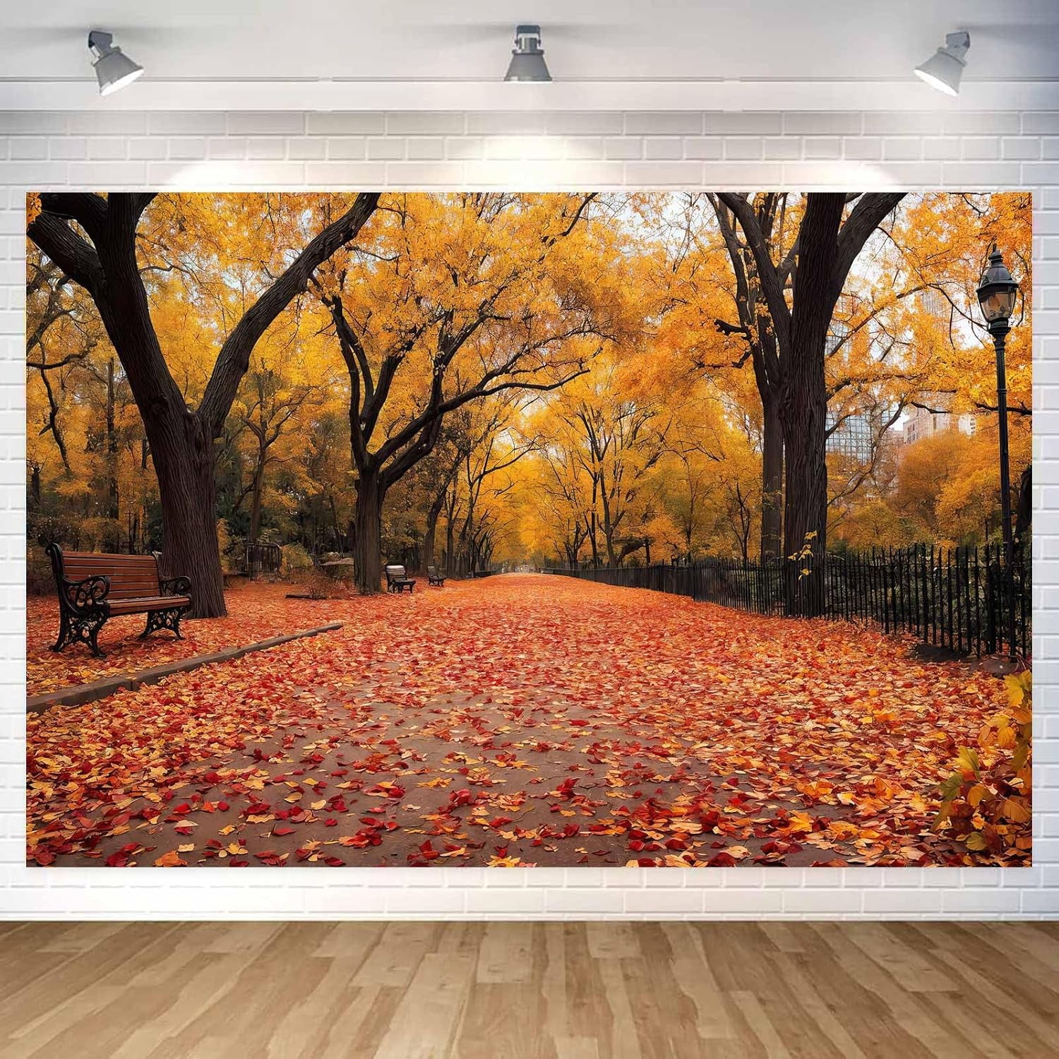 80 x 60 Inch Fall Scenery Backdrop Autumn Forest Backdrop, Fall ...