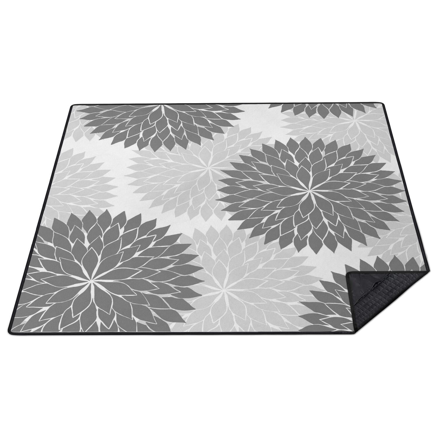 80”x 80”Extra Large Floral Burst Style Picnic Blankets Waterproof ...