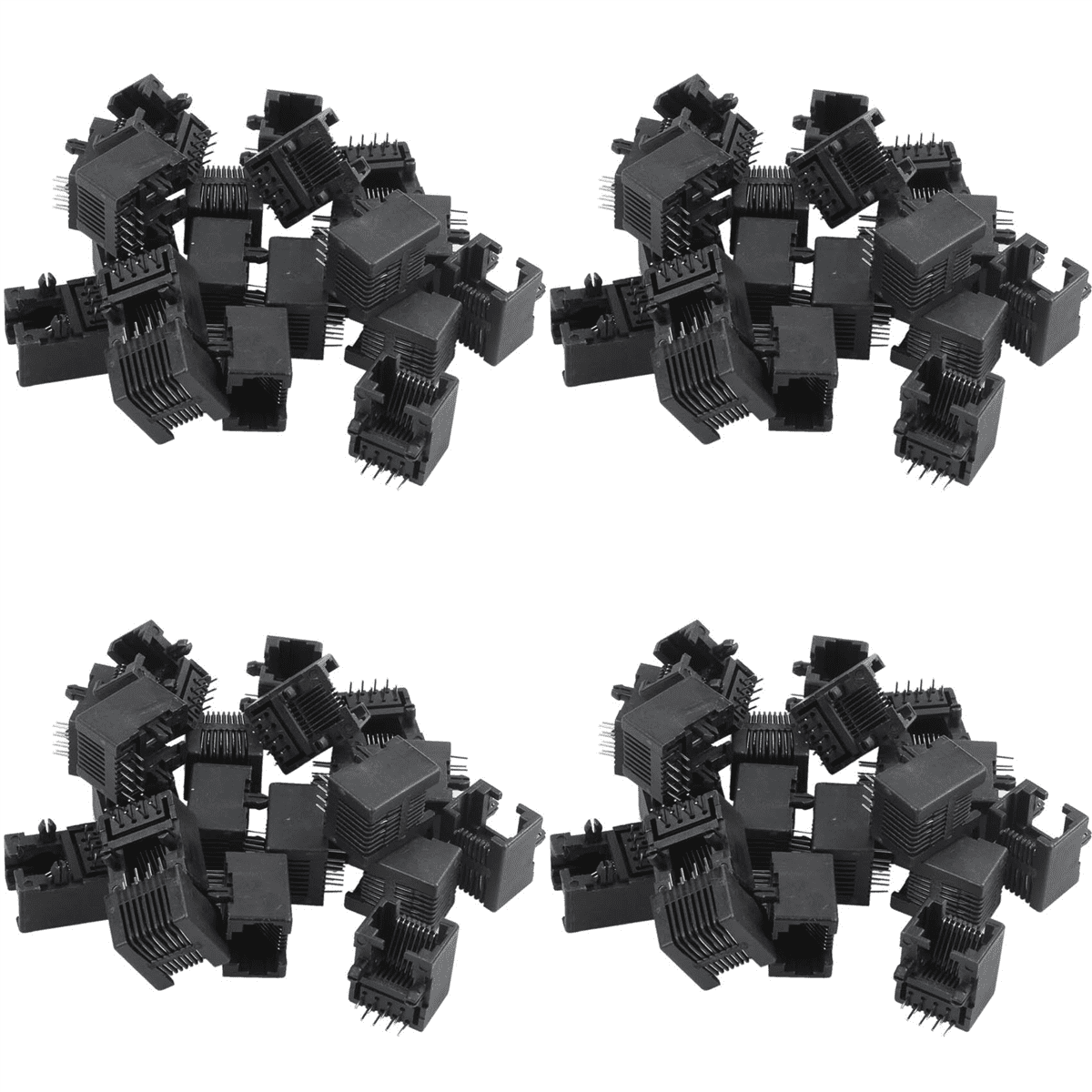 80 x Network Modular PCB Jack-Black - Walmart.com