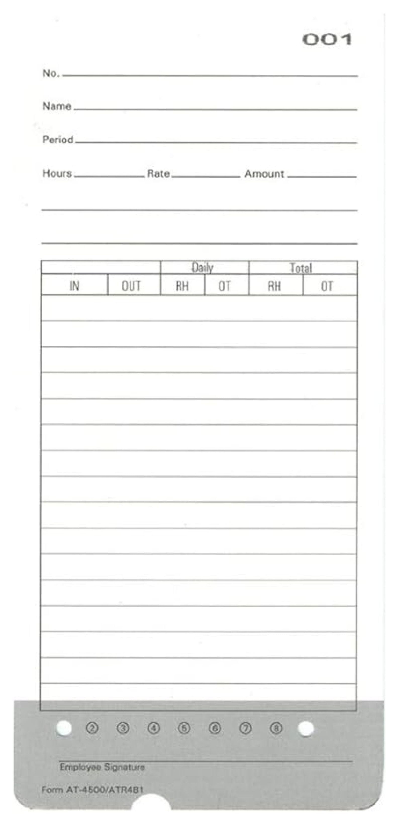 (800) Allied AT-4500 Time Cards Also Fits Acroprint ATR480 ATR481, 16 ...