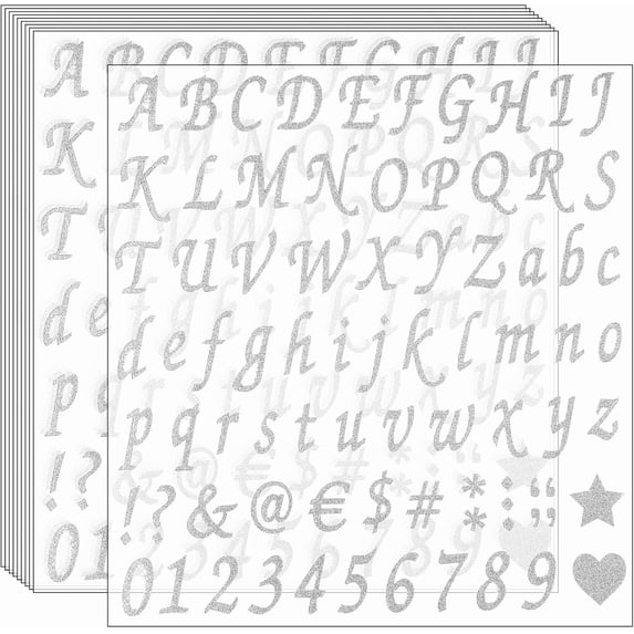 800- Glitter Alphabet Letter Stickers, Self-, for Signs, Grad Cap ...