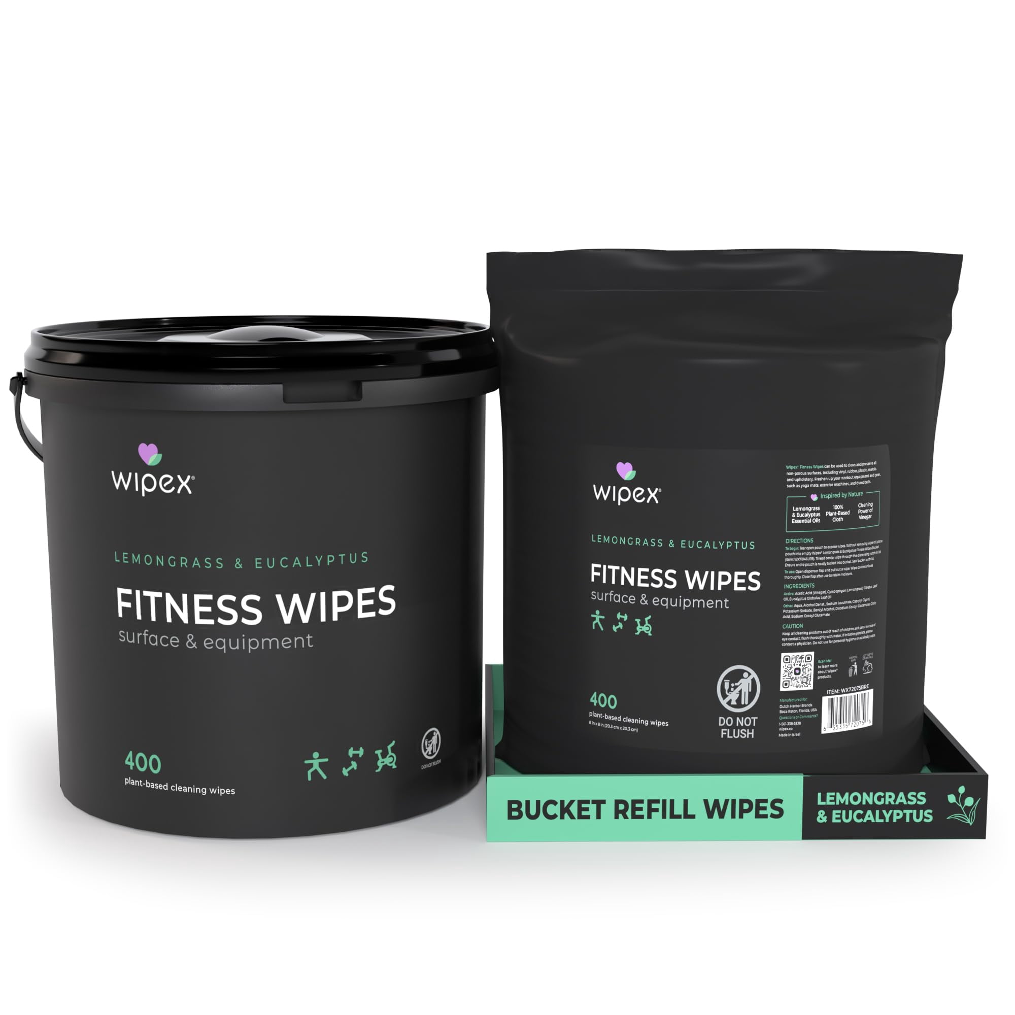 800 Gym Wipes for Equipment Cleaning, Natural Lemongrass & Eucalyptus ...