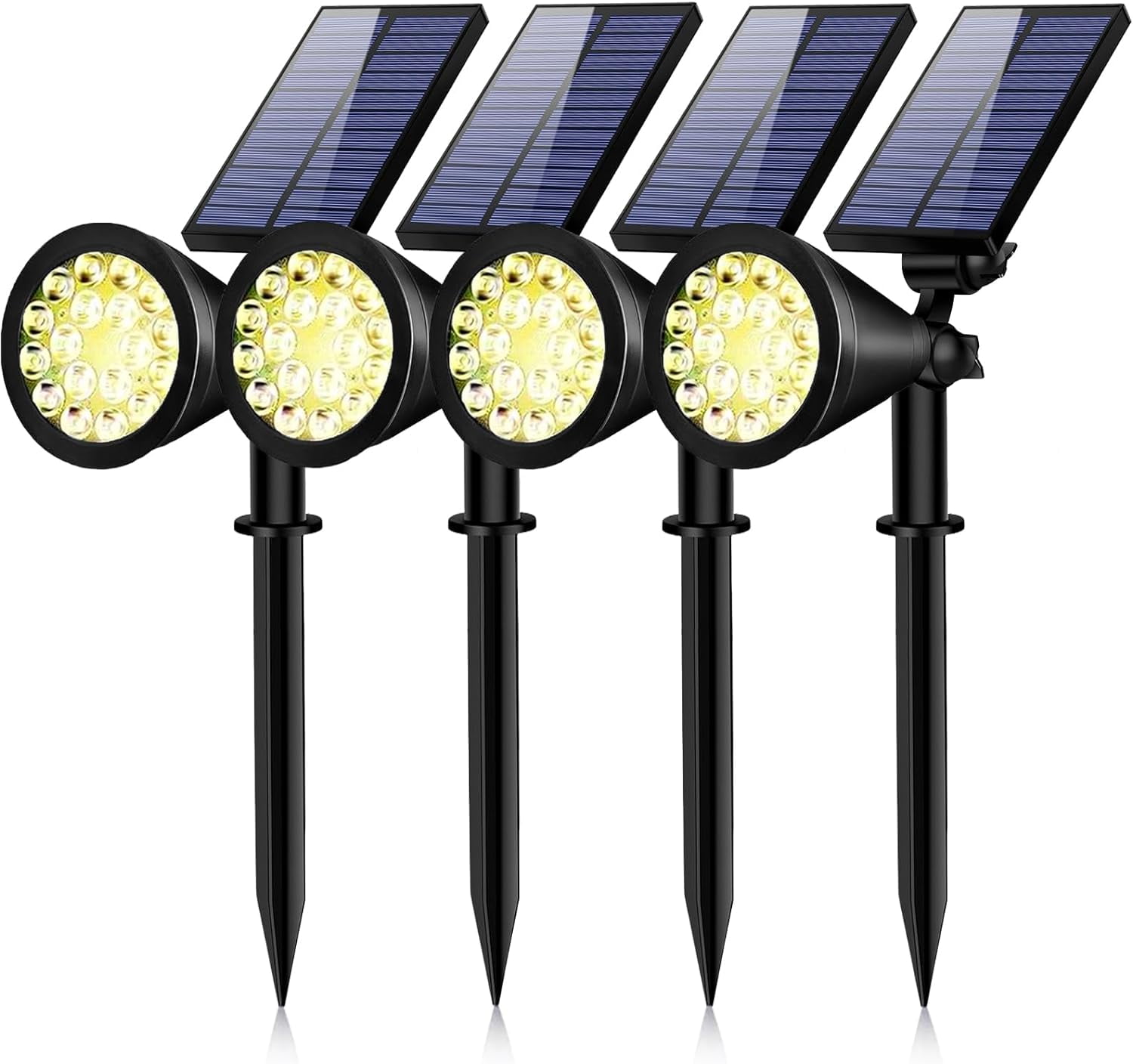800 Lumens Solar Spot Lights Outdoor, 18 LEDs & IPX65 Waterproof, 2 ...