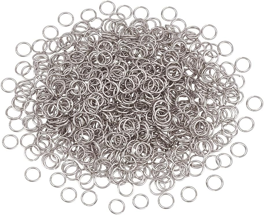800 Pcs 304 Stainless Steel Open Jump Rings 7mm Strong Round Jump Rings ...