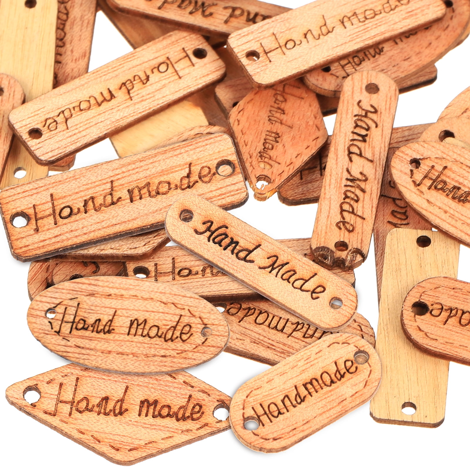 800 Pcs Painted Wooden Sign Crafts Labels Handmade Button Scrapbooking ...