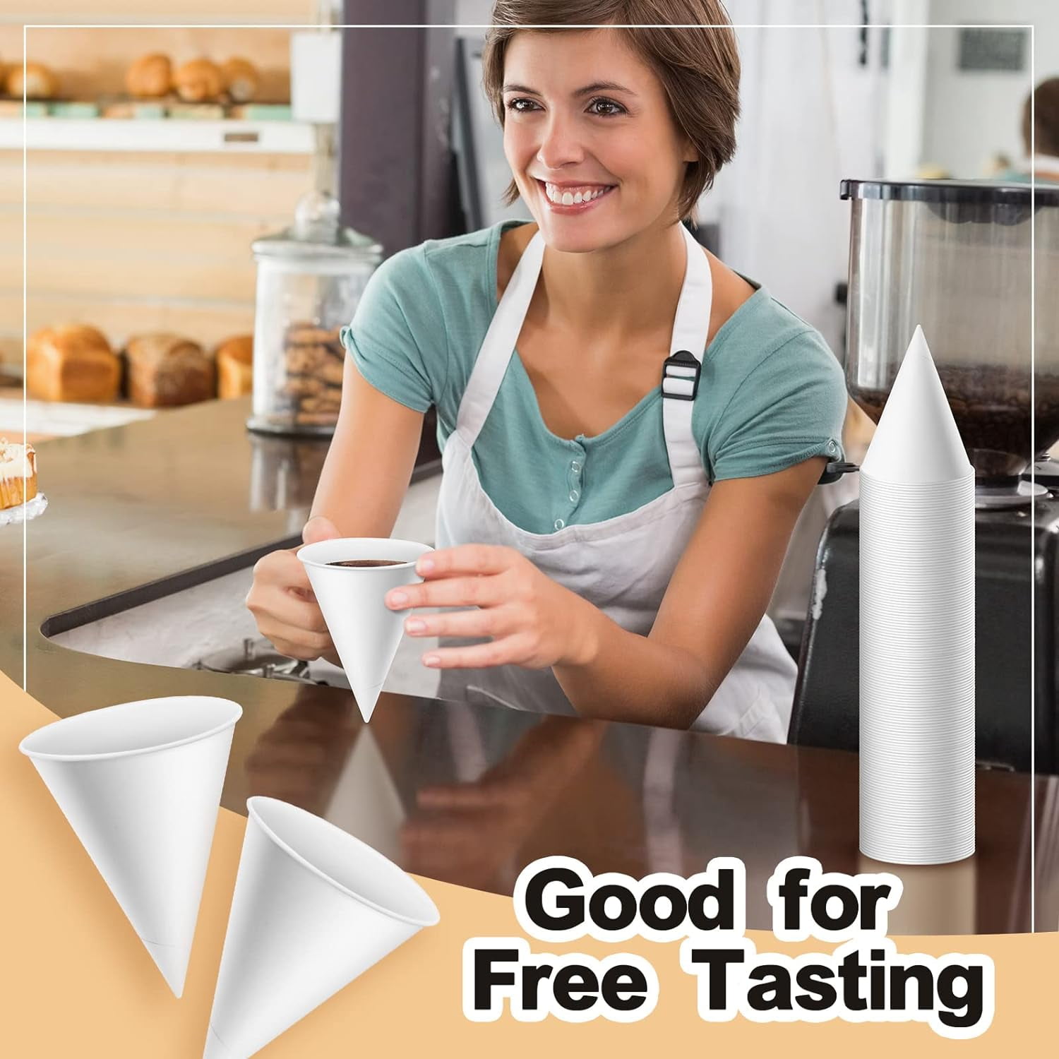 800 Pcs Paper Cone Cups Thicken Disposable Cone Cups for Shaved Ice ...