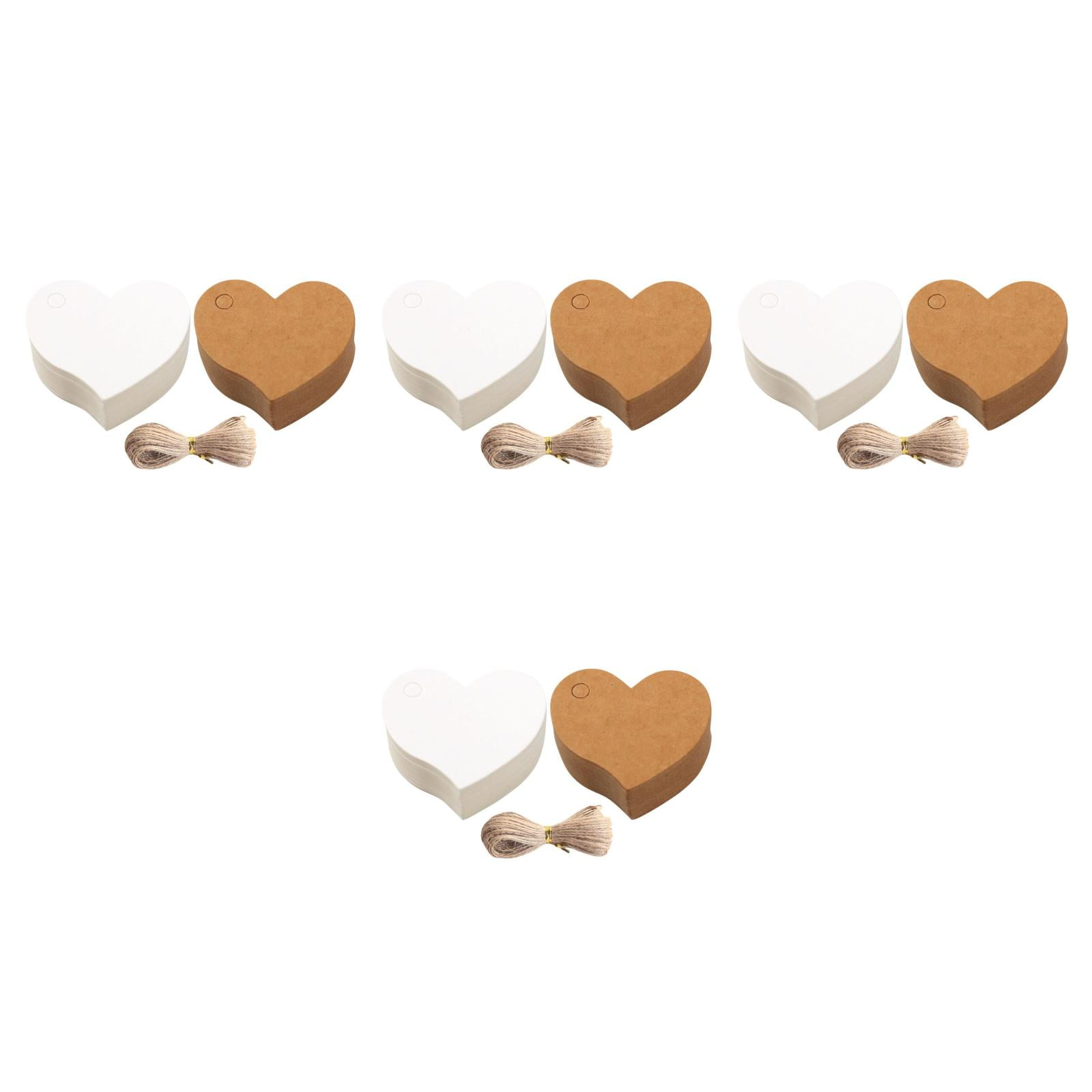 800 Pcs Paper Tags With String Heart Shaped Present Tags Blank Heart ...