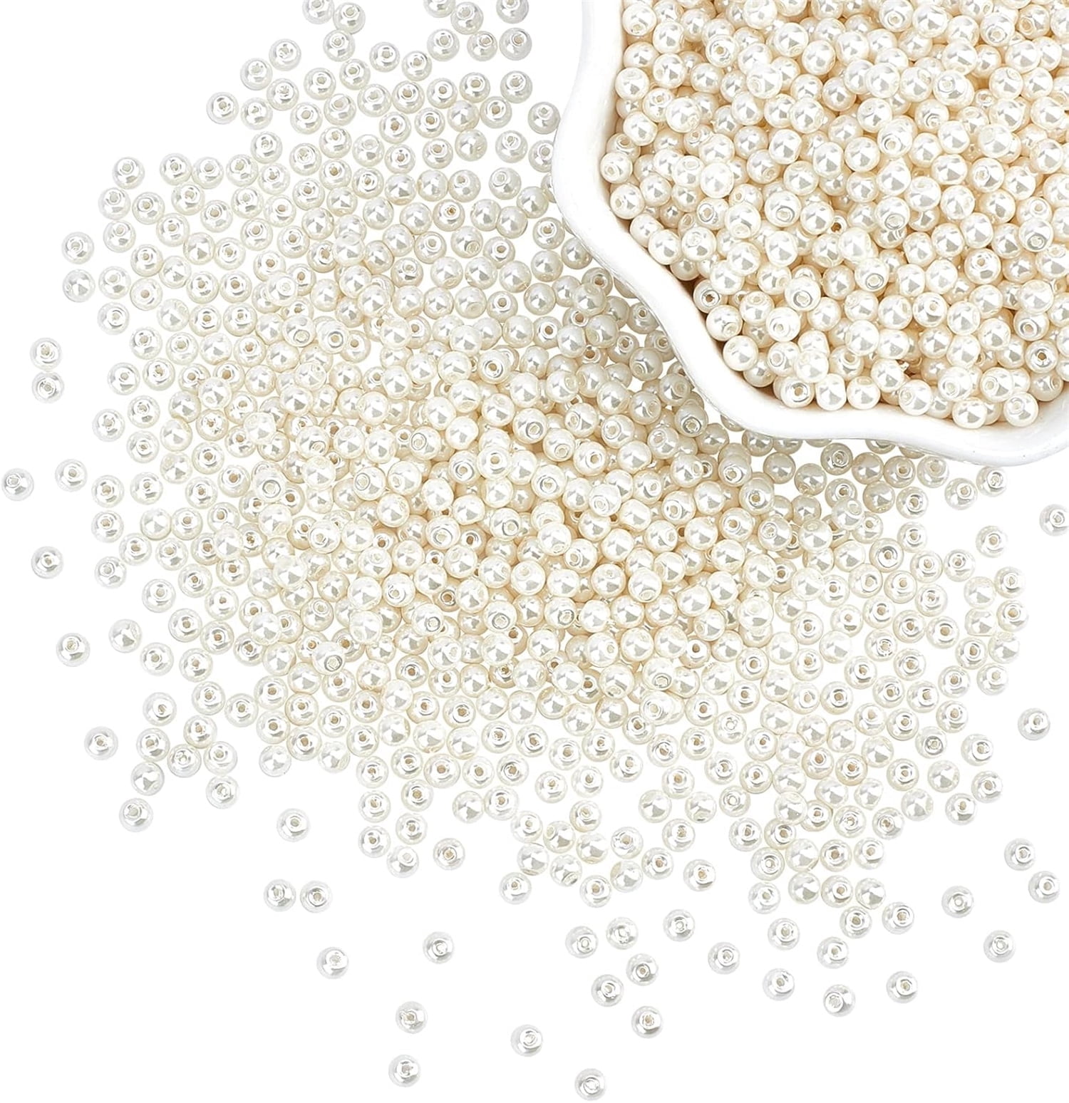 800 Pcs Round Loose Pearl,Pearl Beads with Hole,5 Size Pearls for ...