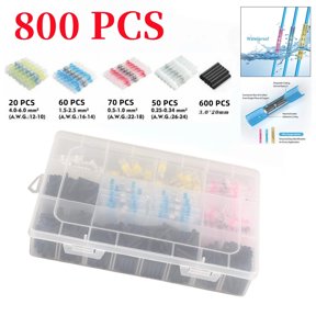 Wirefy 180 PCS Heat Shrink Butt Connectors Kit - Marine Grade Wire Butt ...